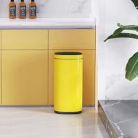 China STANDING Touch Button Bin 30L/40L/50L Stainless Steel Office Trash Can Button Open OEM for Office Structure STANDING for sale