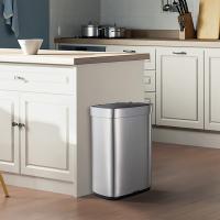 China Big Capacity Induction Type Stainless Steel Smart Sensor Trash Can 50L Rectangle Motion Sensor Bin for Kitchen for sale