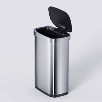 China Big Capacity Induction Type Stainless Steel Smart Sensor Trash Can 50L Rectangle Motion Sensor Bin for Kitchen for sale