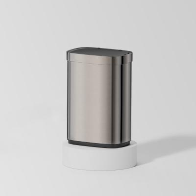China Large Capacity Smart Sensor Bin for Kitchen Stainless Steel Rectangle Motion Sensor Trash Can for sale