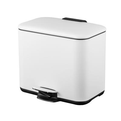 China 2 Division Stainless Steel Pedal Bin Household Trash Can for Stylish and Sustainable Recycling Solution for sale