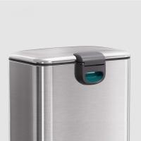 China 3L*2 Recycle Bins 2 division Stainless Steel Pedal Bin Rolling Cover Type household Trash Can with finger print proof for sale