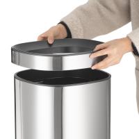 China Customer Logo Household Big Capacity Open Top Rectangle Trash Bin 8L/12L/20L/30L Stainless Steel Trash Can Without Lid for sale