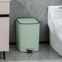 China Stainless Steel Soft Close Foot Pedal Trash Can Defender Series Rectangle Waste Bin for Home Bathroom for sale