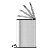 China Foot Pedal Stainless Steel Bathroom Trash Can 3L 5L Soft Close Rectangle Waste Bin for Household Needs for sale