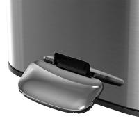 China Rolling Cover Type Stainless Steel Soft Close Square Pedal Trash Bin Perfect for Bathroom Living Room and Bedroom for sale