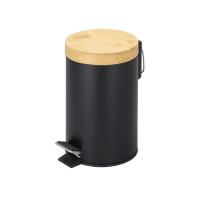 China Household Round Structure Standing 3L 5L 8L 12L 20L 30L Stainless Steel Waste Bins with Bamboo Surface Treatment for sale