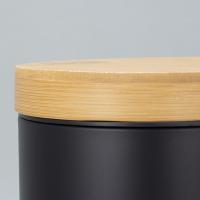 China Household Round Structure Standing 3L 5L 8L 12L 20L 30L Stainless Steel Waste Bins with Bamboo Surface Treatment for sale