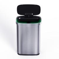 China Smart Sensor Automatic 20L 16L Square Touchless Stainless Steel Sensor Trash Bin Intelligent with Batteries Required Yes for sale