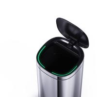 China Home Rolling Cover Type Intelligent Contactless Family Sensor Stainless Steel Dustbin Can Waterproof Automatic Smart Trash Bin for sale