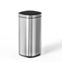 China Home Rolling Cover Type Intelligent Contactless Family Sensor Stainless Steel Dustbin Can Waterproof Automatic Smart Trash Bin for sale