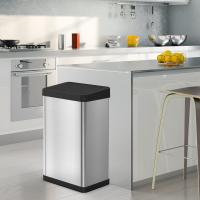 China High Capacity Stainless Steel Trash Can 34.2*24.2*57cm Warrior Series 40L with Detachable Hand Press and Rolling Cover for sale