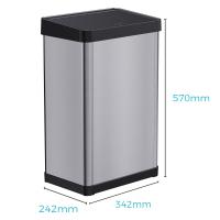 China High Capacity Stainless Steel Trash Can 34.2*24.2*57cm Warrior Series 40L with Detachable Hand Press and Rolling Cover for sale