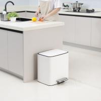 China Silver Rolling Cover Type 11.5L*2 Stainless Steel Soft Close Square Pedal Trash Bin for Recycling and Garbage Collection for sale