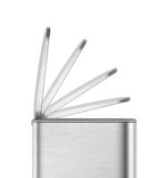 China Silver Rolling Cover Type 11.5L*2 Stainless Steel Soft Close Square Pedal Trash Bin for Recycling and Garbage Collection for sale