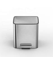 China Silver Rolling Cover Type 11.5L*2 Stainless Steel Soft Close Square Pedal Trash Bin for Recycling and Garbage Collection for sale