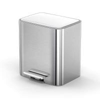 China 11.5L*2 Stainless Steel Soft Close Square Pedal Trash Bin for Living Room and Office Silver Foot Pedal Structure Design for sale