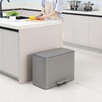 China 11.5L*3 Stainless Steel Soft Close Square Pedal Trash Bin for Office Waste Bin Recycle Trash Can OEM Accepted for sale