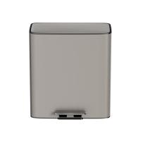 China Square 28L*2 Stainless Steel Soft Close Pedal Trash Bin for Recycling in Office and Living Room Waste Management for sale