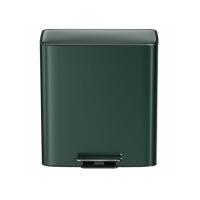 China Rolling Cover Type 28L*2 Stainless Steel Soft Close Square Pedal Trash Bin for Office Living Room Waste Bin for sale
