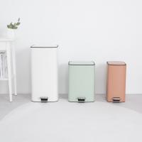 China LOGO PRINT Allowed 18L Stainless Steel Soft Close Square Pedal Trash Bin Waste Bin Trash Can for Living Room and Office for sale