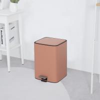 China 18L Stainless Steel Soft Close Square Pedal Trash Bin for Living Room and Office Foot Pedal Structure for sale