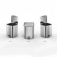 China 18L Stainless Steel Soft Close Square Pedal Trash Bin for Living Room and Office Foot Pedal Structure for sale