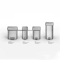 China 18L Stainless Steel Soft Close Square Pedal Trash Bin for Living Room and Office Foot Pedal Structure for sale