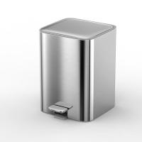 China 18L Stainless Steel Soft Close Square Pedal Trash Bin for Living Room and Office Foot Pedal Structure for sale