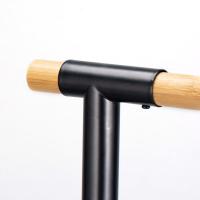 China 21*18*67cm Durable Type Bathroom Stand Steel Bamboo Toilet Paper Holder and Brush Set for Household Bathroom Househol for sale