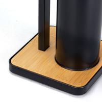 China 21*18*67cm Multifunctional Matt White Toilet Roll Holder Stand And Bamboo Toilet Brush Set With Modern Design For Your for sale