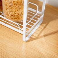 China Kitchen Organiser 2 Tier Multifunctional Compact Kitchen Organizer Spice Rack Wood Handle  Metal Kitchen Storage Rack for sale