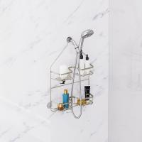 China Hanging Bathroom Organizer Shower Shelf for Inside Shower No Drilling Racks Over Showerhead Rack Shower Caddy for sale
