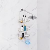 China Showerhead Rack Shower Caddy Hanging Bathroom Organizer Shower Shelf for Inside Shower No Drilling Racks Over for sale