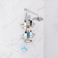 China Showerhead Rack With Mirror Shower Caddy Hanging Bathroom Organizer Shower Shelf For Inside Shower No Drilling Racks Over for sale