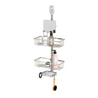 China Showerhead Rack With Mirror Shower Caddy Hanging Bathroom Organizer Shower Shelf For Inside Shower No Drilling Racks Over for sale