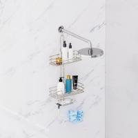 China adjustable Shower Caddy Hanging Bathroom Showerhead Rack Organizer Shower Shelf for Inside Shower No Drilling Racks Over for sale