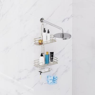 China adjustable Shower Caddy Hanging Bathroom Showerhead Rack Organizer Shower Shelf for Inside Shower No Drilling Racks Over for sale