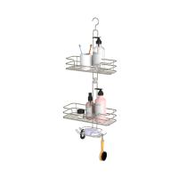 China adjustable Shower Caddy Hanging Bathroom Showerhead Rack Organizer Shower Shelf for Inside Shower No Drilling Racks Over for sale