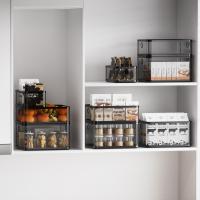 China Mesh Steel Storage Baskets Organizer Containers For Home Cabinet Pantry Closet Kitchen Fridge Fruit Makeup Metal Wire Basket for sale