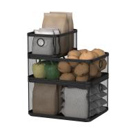 China Mesh Steel Storage Baskets Organizer Containers For Home Cabinet Pantry Closet Kitchen Fridge Fruit Makeup Metal Wire Basket for sale