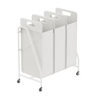 China 3 Division KD Structure Metal Wire Laundry Basket With Wheels Laundry Hamper for sale