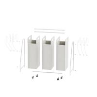 China 3 Division KD Structure Metal Wire Laundry Basket With Wheels Laundry Hamper for sale