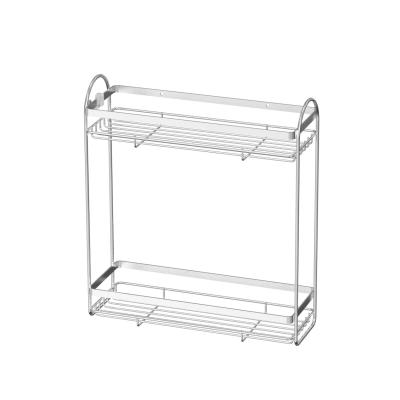 China 2 tiers Easy Install Wall-Mounted Shower Caddy stainless steel Organizer Rack for Bathroom for sale
