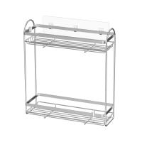 China 2 tiers Easy Install Wall-Mounted Shower Caddy stainless steel Organizer Rack for Bathroom for sale