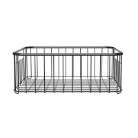 China Household Storage Baskets Organizer Containers For Home Cabinet Pantry Closet Kitchen Fridge Fruit Makeup Metal Wire Basket for sale