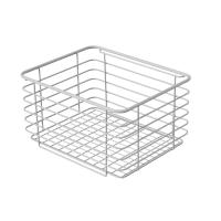 China Household Storage Baskets For Home Cabinet Pantry Closet Kitchen Fridge Fruit Makeup Metal Wire Basket for sale