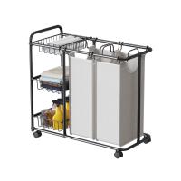 China KD Structure Iron Metal Wire Laundry Basket With Wheels Utility 2 Division Big Capacity Laundry Hamper for sale