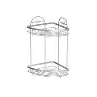 China 2 Tiers Easy Install Wall-Mounted Shower Caddy Space-Saving Stainless Steel Corner Rack For Bathroom for sale