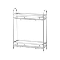 China 2 Tiers Free Standing Bathroom Organizer Stainless Steel Countertop Bathroom Rack for sale